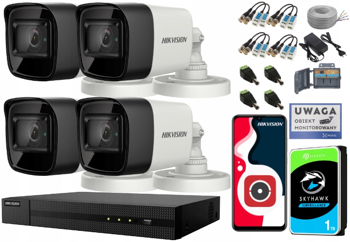 SYSTEM MONITORINGU NA 4 KAMERY ZEWNĘTRZNE 8MP HDD - 12462082466 ...