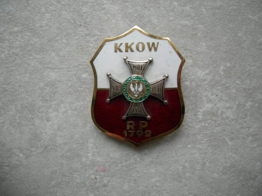 ODZNAKA WOJSKOWA KKOW KLUB KAWALERÓW ORDERU WOJENNEGO VIRTUTI MILITARI ...