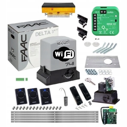 Zestaw FAAC DELTA 3 741 do 900 kg + LAMPA SŁUPKOWA + LISTWA 5M + WIFI SUPLA - 15322337062 ...