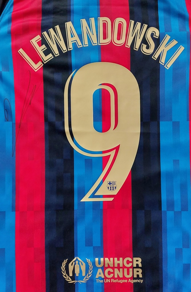 ROBERT LEWANDOWSKI koszulka FC Barcelona AUTOGRAF - 12657596667 ...