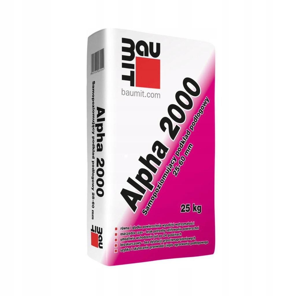 Baumit Alpha 2000 - samopoziomujący podkład podłogowy, 25-60 mm, 25 kg ...