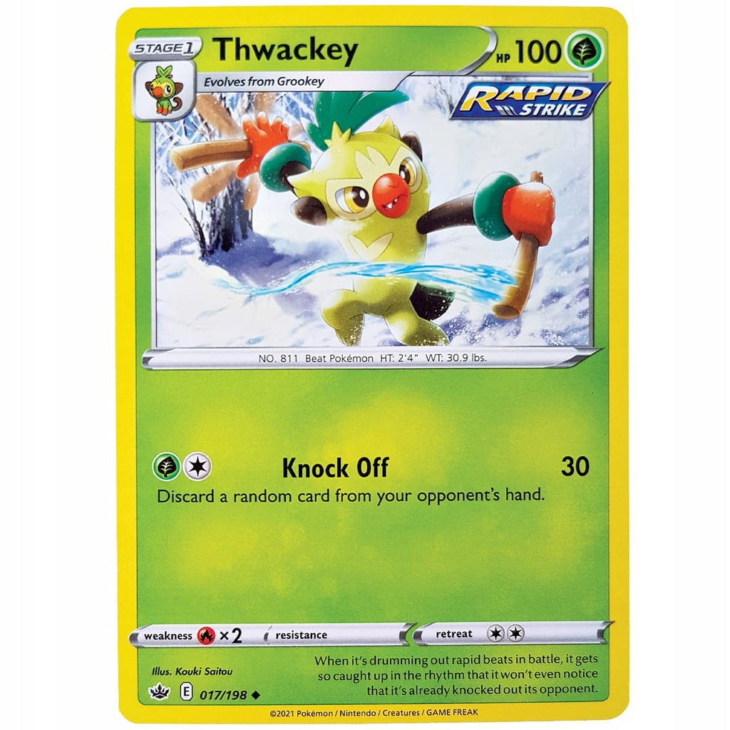 Karta POKEMON Thwackey (CRE 017) - 12321926608 - oficjalne archiwum Allegro