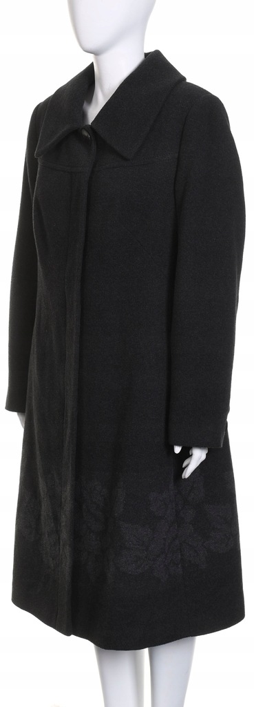 GETEX grafitowy wełniany płaszcz damski 44 46 - 13144684993 - oficjalne ...