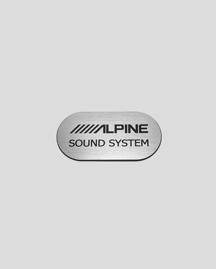 ALPINE SOUND SYSTEM emblemat 20 x 10 mm *SREBRNA - 12142186030 ...