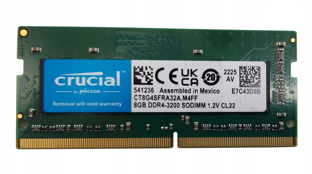 KOŚĆ RAM DDR4 3200 8GB CRUCIAL CT8G4SFRA32A.M4FF - 13171204599 - oficjalne archiwum Allegro