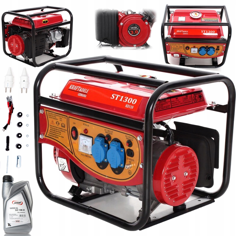 AGREGAT PRĄDOTWÓRCZY GENERATOR PRĄDU 1500W + OLEJ - 12732801082 - oficjalne archiwum Allegro