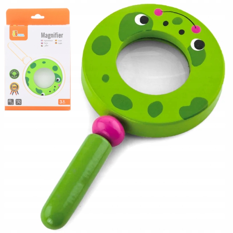 MAŁA DREWNIANA LUPKA dla dzieci ZIELONA ŻABKA 3+ - 10891471049 ...