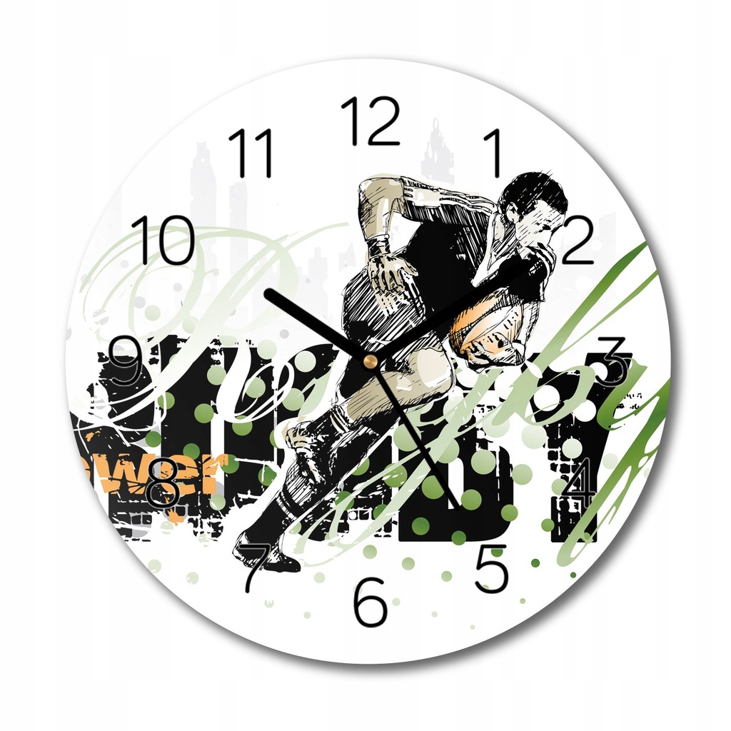 foto-zegar Rysunek rugdy piłka ścienny fi 30 cichy - 10747748123 ...