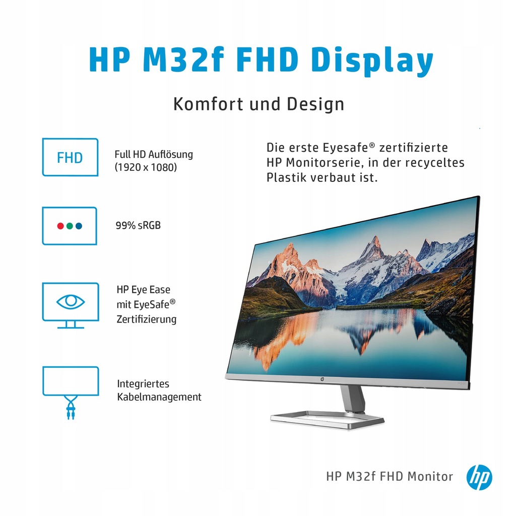 Monitor HP M32f 31,5 cala Full HD IPS, 75 Hz GA - 13576641442 ...