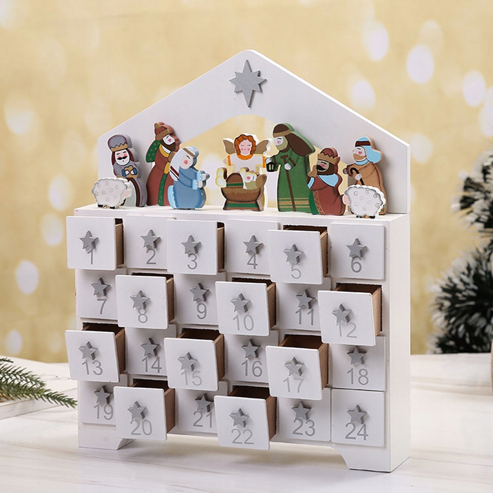24 Day Wooden Advent Calendar Mini Drawers House - 14258884212 ...