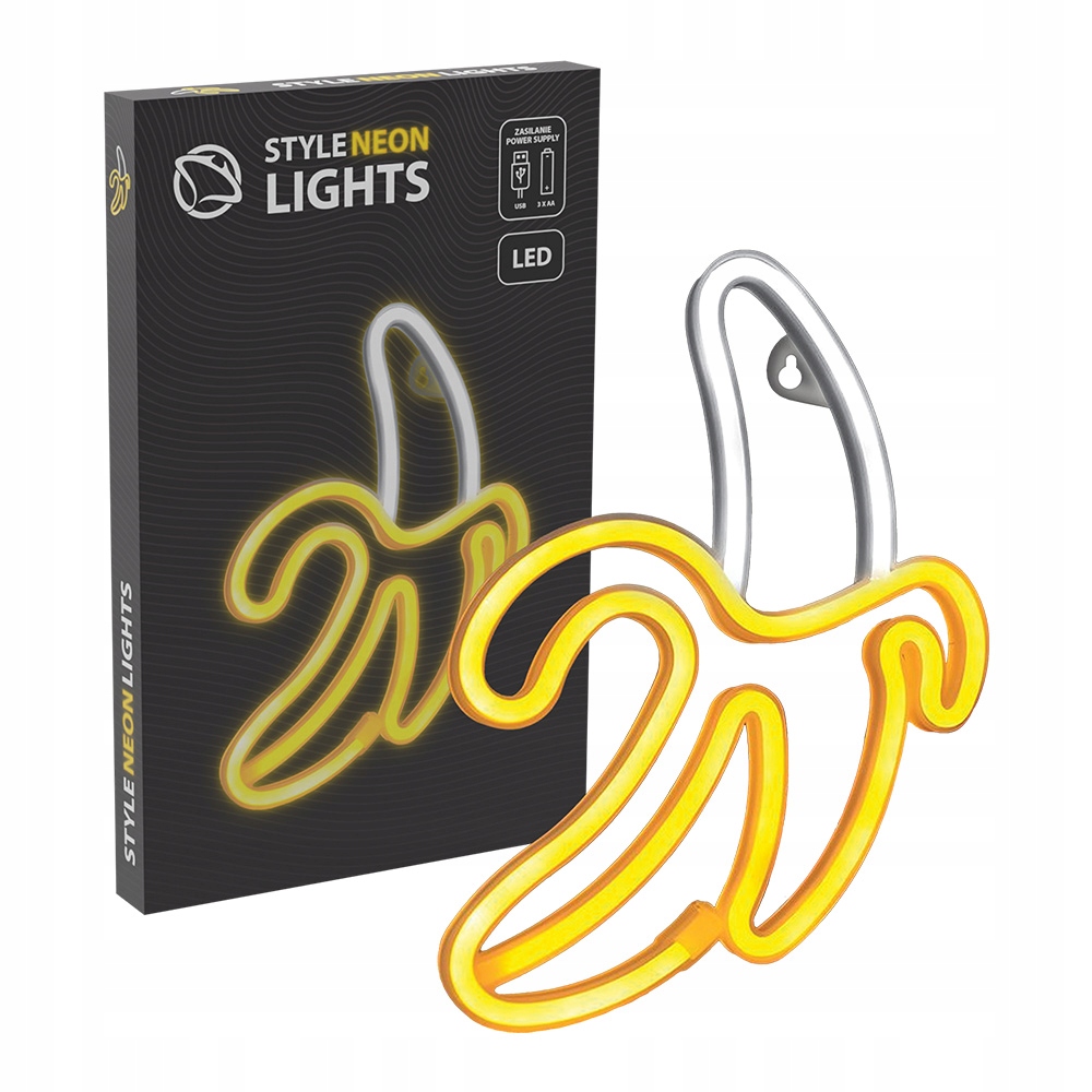 NEON LED na ścianę neony do pokoju BANAN lampka nocna dekoracja USB 5V ...