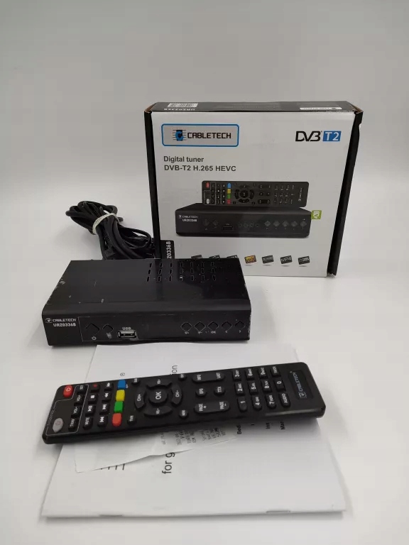 DEKODER TUNER DVB-T2 CABLETECH URZ0336B KOMPLET G - 12488633173 - oficjalne archiwum Allegro