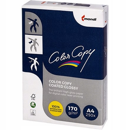 Papier ksero COLOR COPY GLOSSY A4 170g 250ark biał - 13384079736 ...