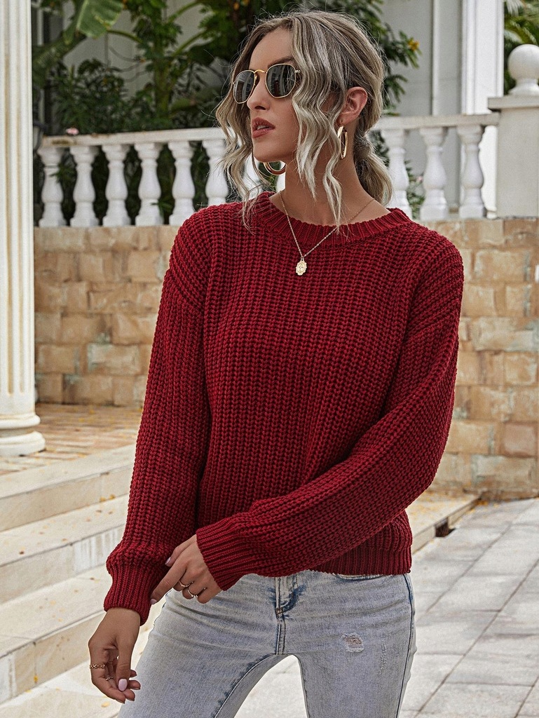 BORDOWY SWETER _/ M SHEIN _S1H 4U2 - 14365934849 - oficjalne archiwum Allegro