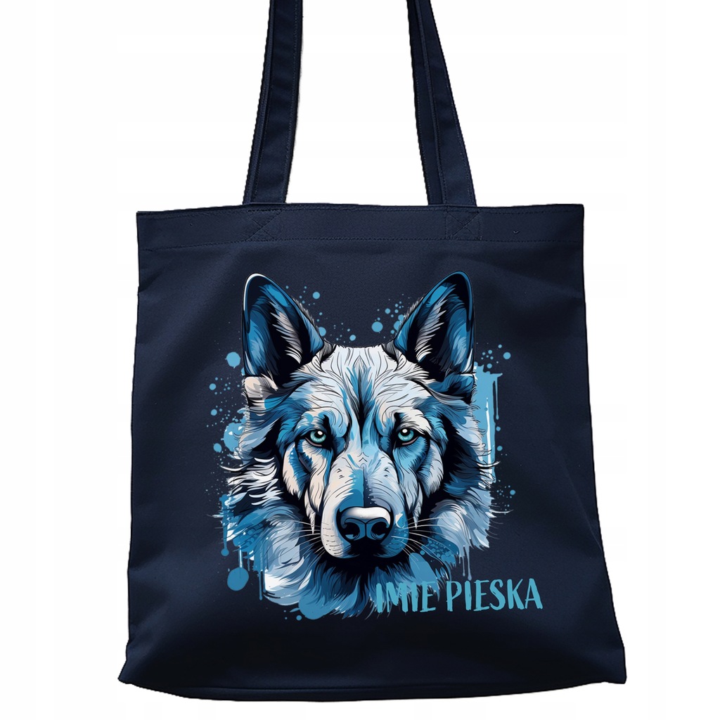 DUŻA TORBA OWCZAREK NIEMIECKI PIES + IMIĘ SHOPERKA NA ZAKUPY PREZENT - 14373629570 - oficjalne ...