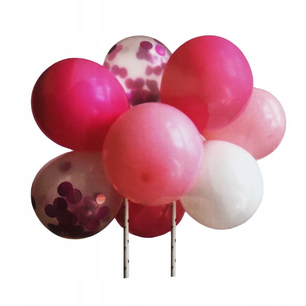 Balony urodzinowe na tort - różowy mix 13elementów - 13469887088 ...