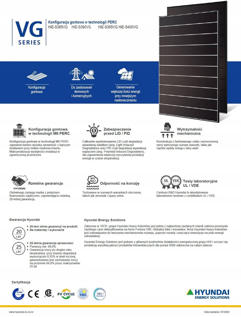 Panel solarny HYUNDAI-HIE-S400VG M6 400W FullBlack - 12074477187 ...