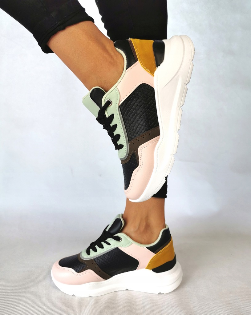 Modne kolorowe sneakersy roz 40 - 12517889566 - oficjalne archiwum Allegro