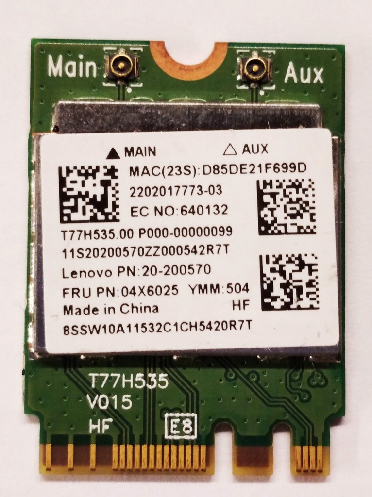 KARTA WIFI Realtek Model: RTL8723BE 04X6025 (18) - 8968686891 ...