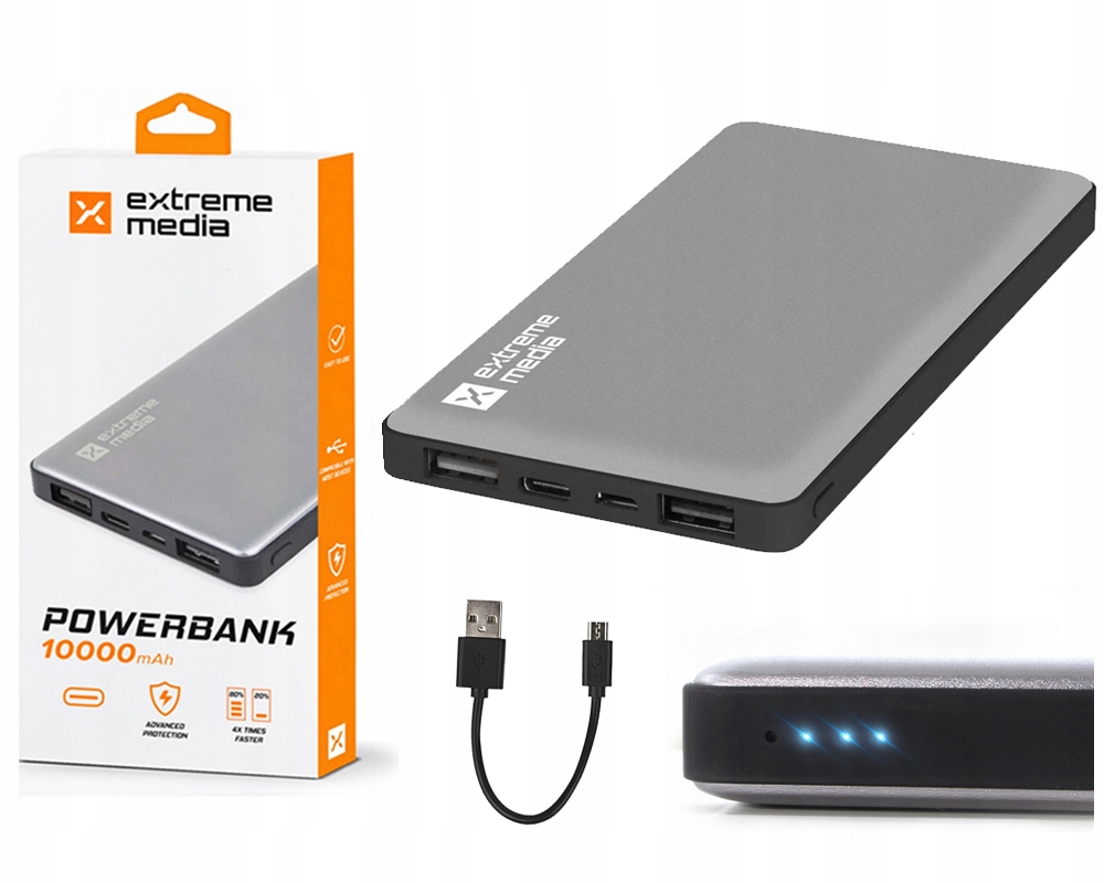 Powerbank 10000mAh do ładowania Złącze 8-pin/micro - 12195479249 ...