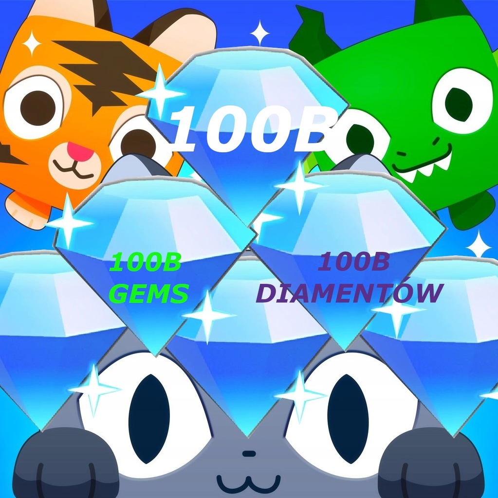 ROBLOX Gemy Diamenty 100B Pet Simulator X PSX GEMS - 13160056774 ...