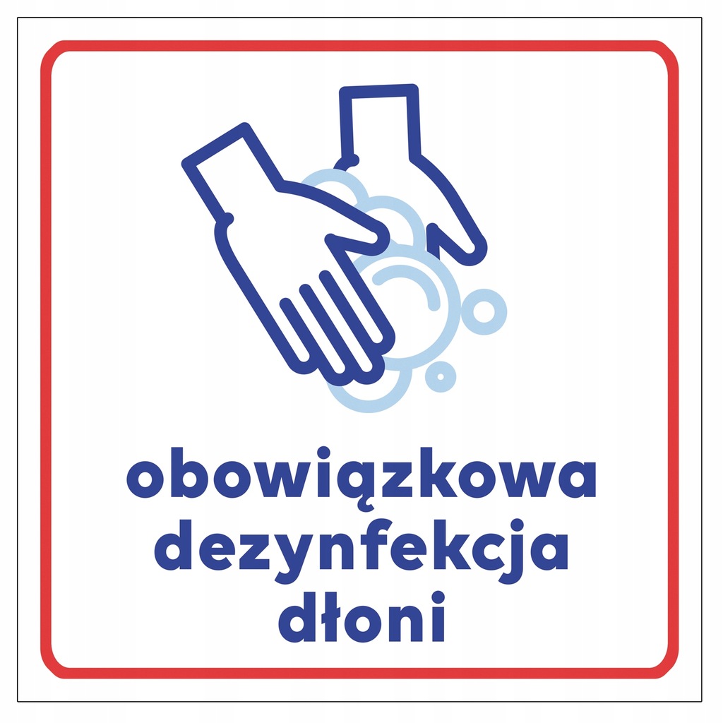 Tabliczka PCV 20x20 Dezynfekcja Rąk Dłoni - 9762602758 - oficjalne archiwum Allegro