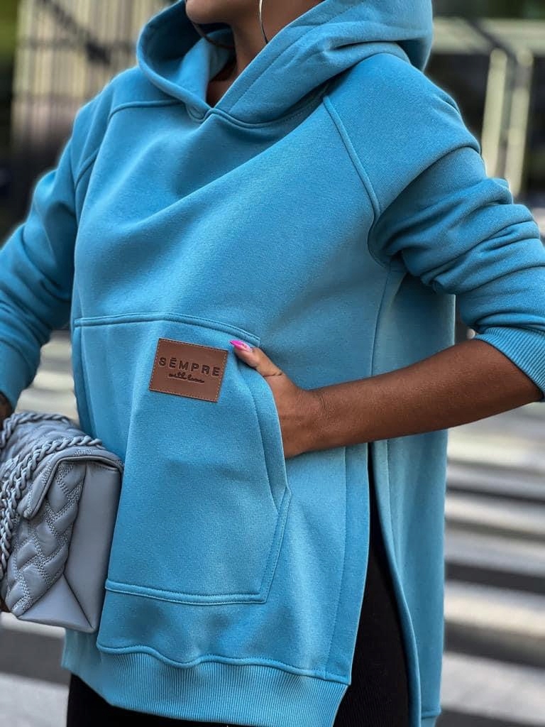 BLUZA oversize POLSKA PRODUKCJA kaptur KOLORY - 13113206957 - oficjalne archiwum Allegro