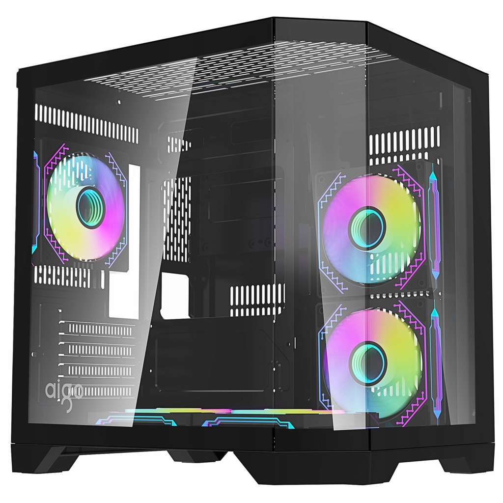 DarkFlash FT350 Obudowa Komputerowa M-ATX Mini Tower 5 Wentylatorów ...