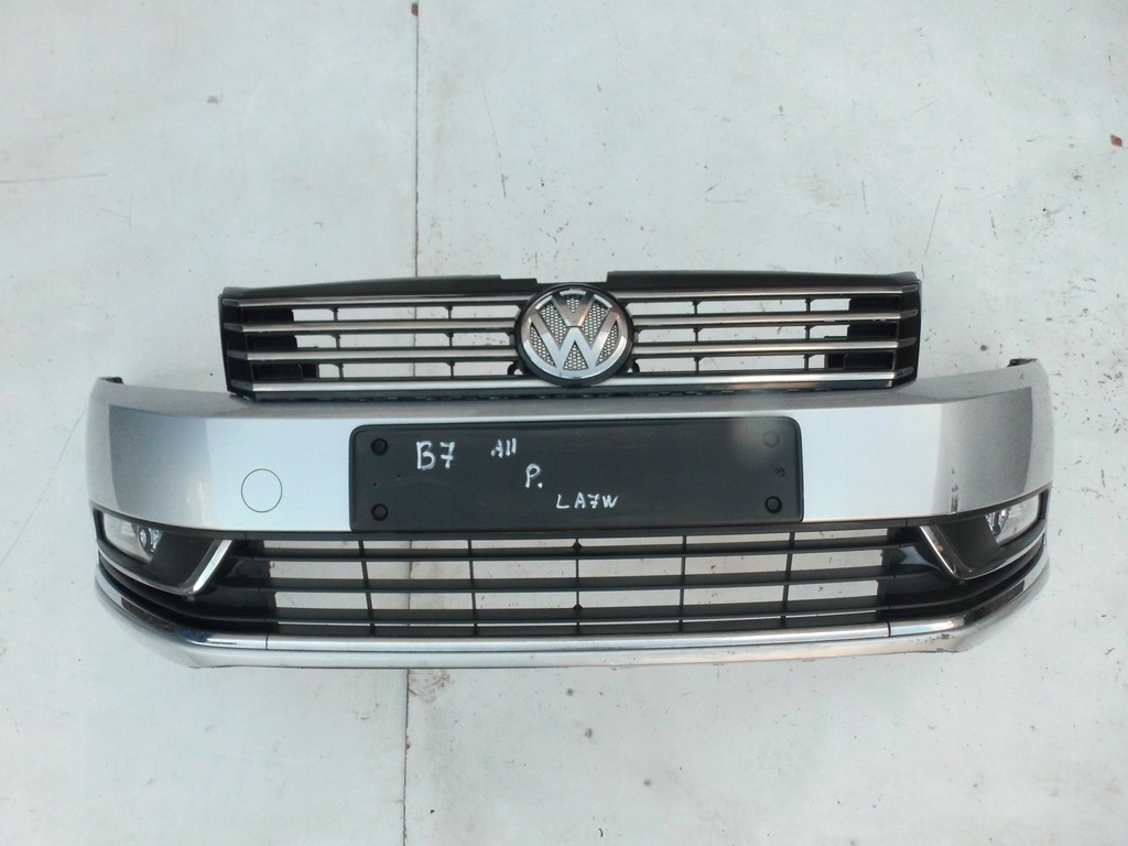 ZDERZAK PRZEDNI HALOGENY GRILL VW PASSAT B7 LA7W - 11518380376 - oficjalne archiwum Allegro