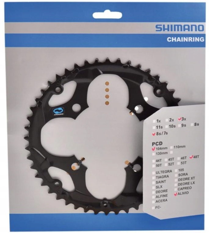 Zębatka Shimano Alivio M411 / 48t / stal / czarna - 10846366865 - oficjalne archiwum Allegro