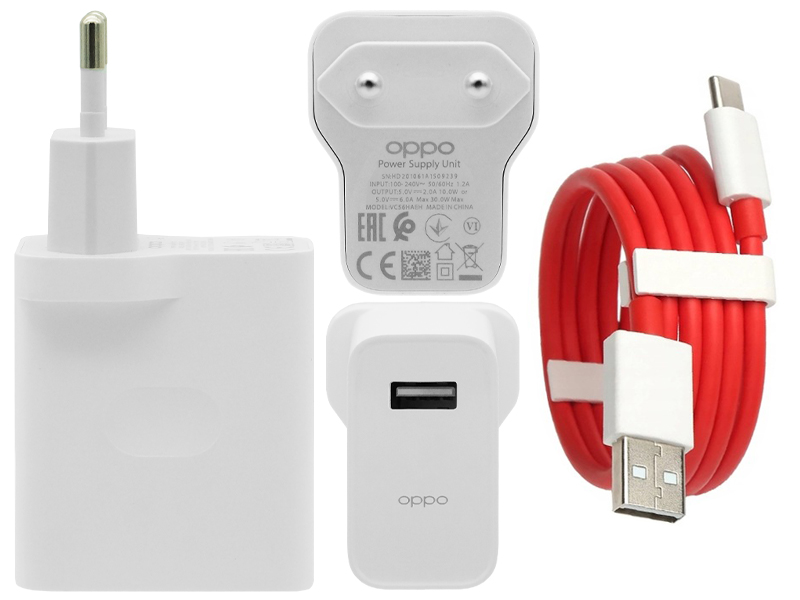 ORYGINALNA SIECIOWA ŁADOWARKA SIECIOWA OPPO USB VOOC 6A 30W + KABEL USB ... ORYGINALNA SIECIOWA ŁADOWARKA SIECIOWA OPPO USB VOOC 6A 30W + KABEL USB ...