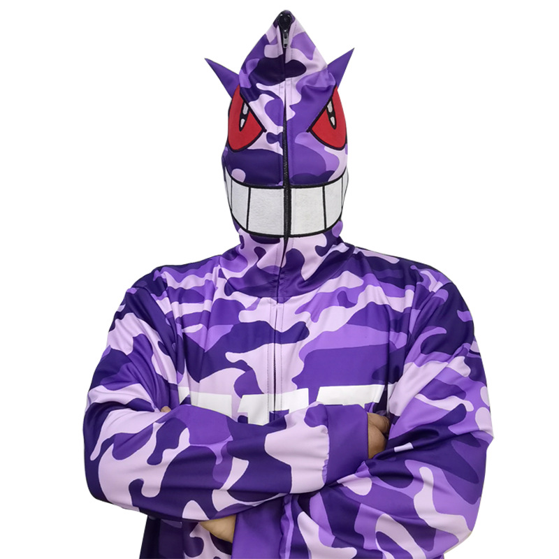 Pokemon Gengar Bluza z kapturem 3D Cosplay Bluzy - 12668879158 ...