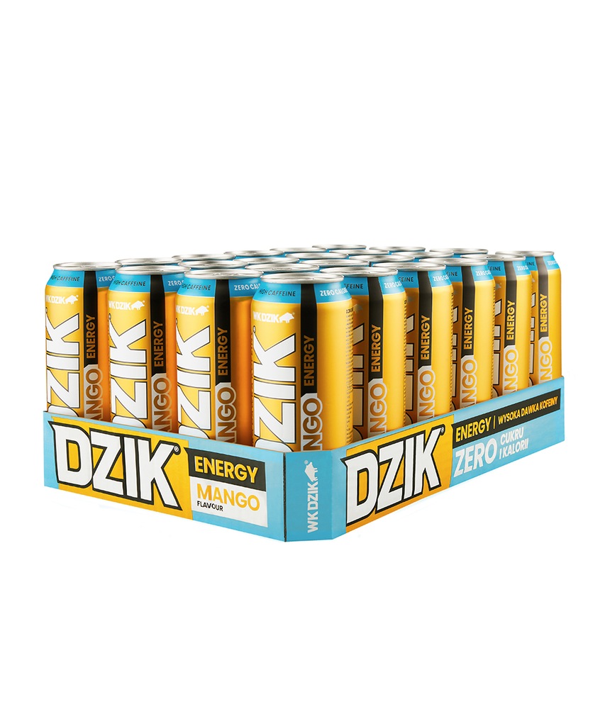 Napój energetyk DZIK ENERGY Mango 24x500ml 0kcal - 12912620467 ...
