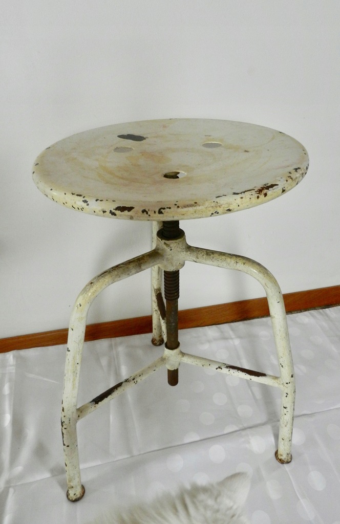 TABORET obrotowy STOŁEK MEDYCZNY LOFT PRL VINTAGE - 11819216369 ...