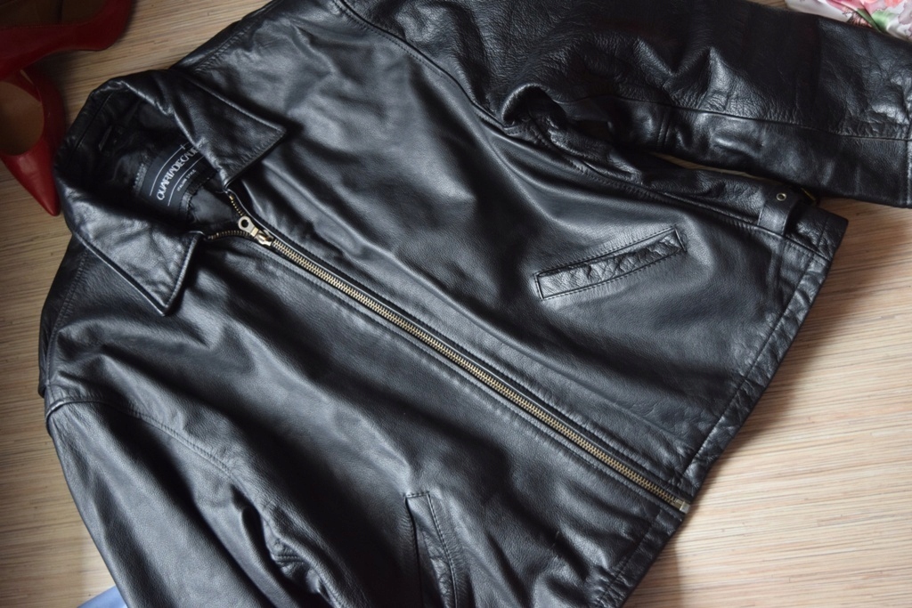 VERAPELLE KURTKA SKÓRZANA WŁOSKA CZARNA VINTAGE_XL - 12147696167 ...