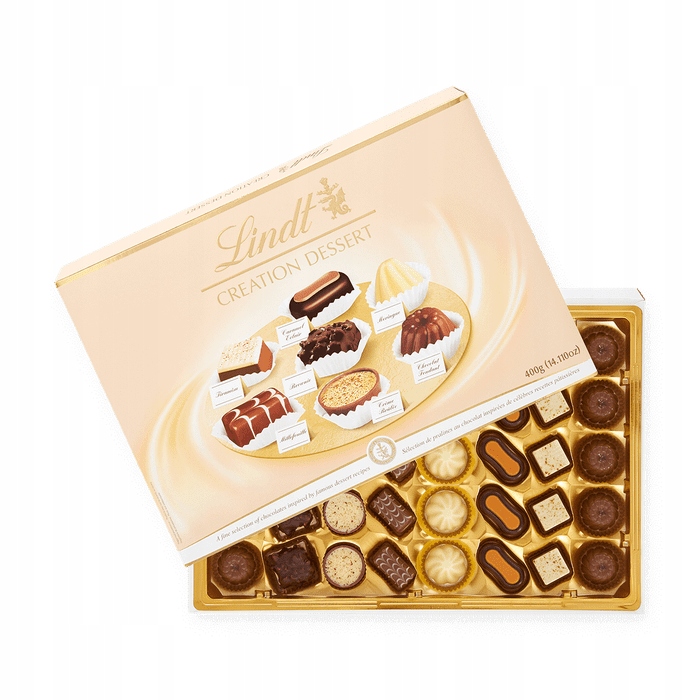 Bombonierka Lindt Creation Dessert Praliny 400g - 11260657453 - oficjalne archiwum Allegro