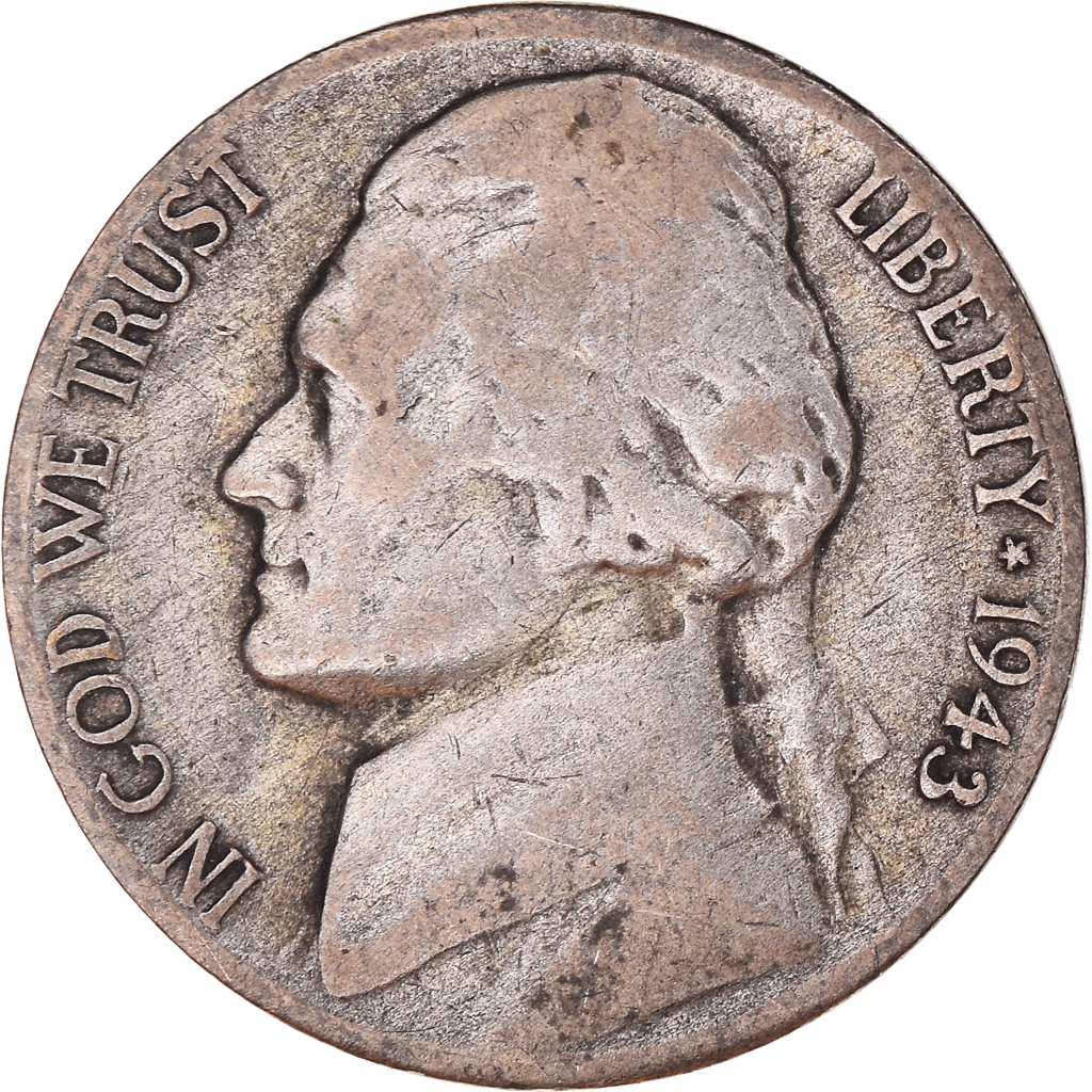 Moneta, USA, Thomas Jefferson, 5 Cents, 1943, San - 13973786742 - oficjalne archiwum Allegro