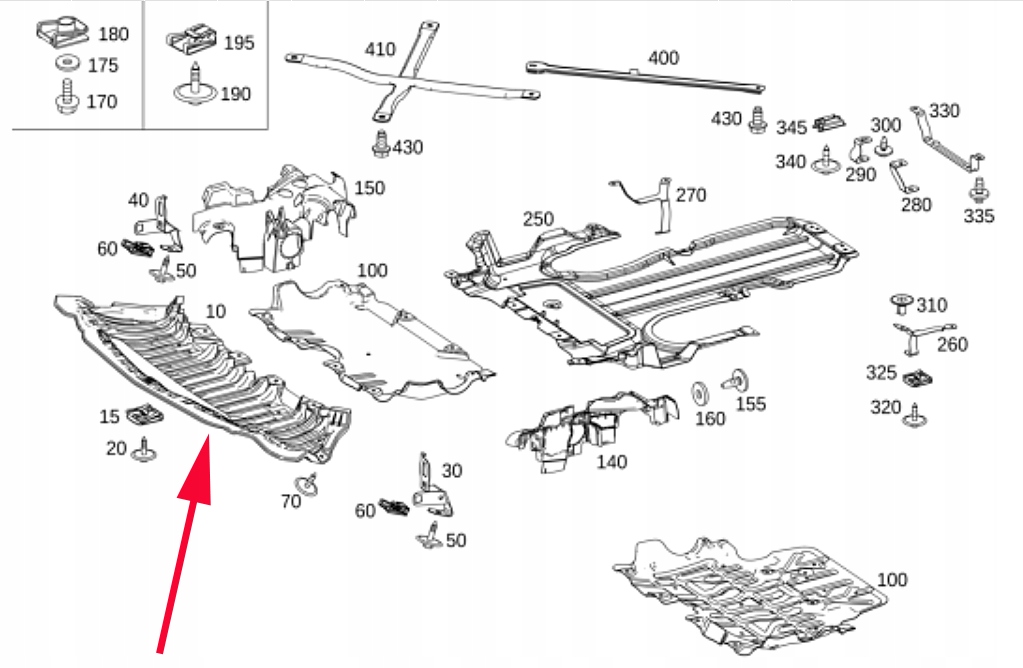 Osłona pod chłodnicę Mercedes C Klasa W205 2014-21 - 11681038782 ...