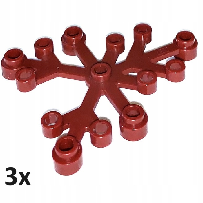 LEGO Roślina Liście Liść Czerwony 3szt Dark Red 2417 6x5 - 15388152787 ...