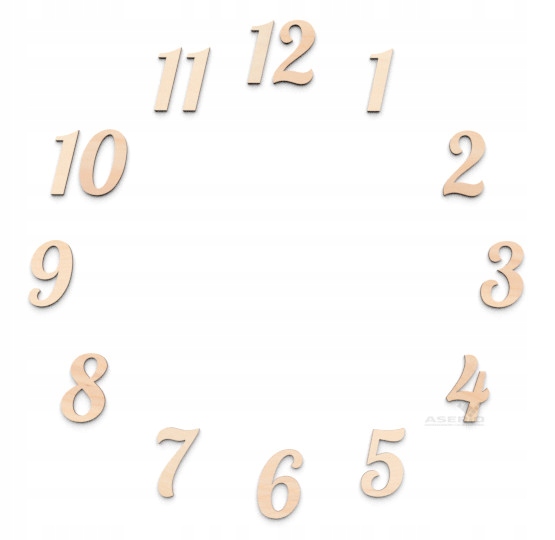 Cyfry zegara 1-12 ze sklejki hdf lub tektury 5cm - 8261960080 - oficjalne archiwum Allegro