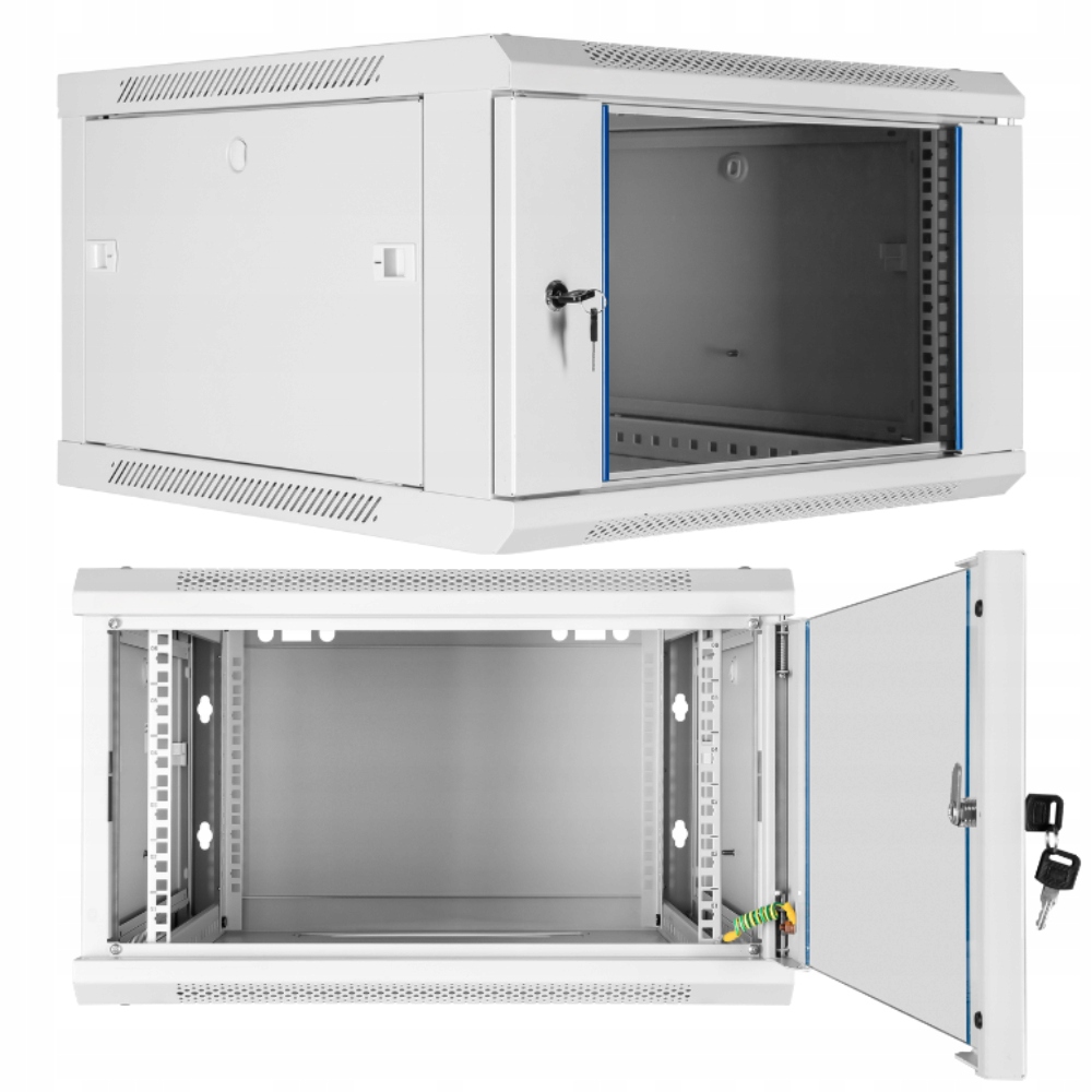 Szafa RACK 6U 600x450 WISZĄCA 19 cali szafa serwerowa SZARA ...