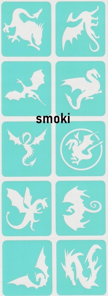 Mini szablony do tatuaży brokatowych MINI SMOKI - 11705573661 ...