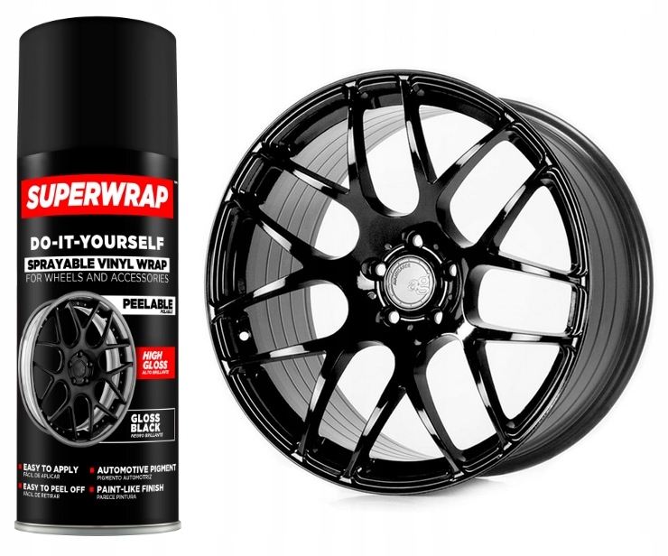 FOLIA VINYLOWA FARBA CZARNA POŁYSK SPRAY SUPERWRAP - 11489807680 ...