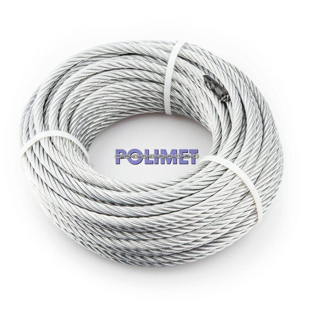 Lina linka stalowa ocynk 6mm splot 6x19 zwój 20m - 7258264058 - oficjalne archiwum Allegro