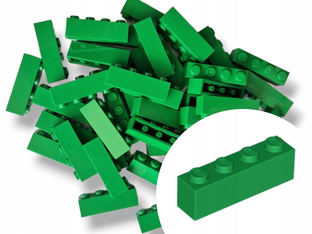 LEGO 3010 Brick 1x4 Cegła 1x4 Green Zielony 10szt - 13815516063 ...