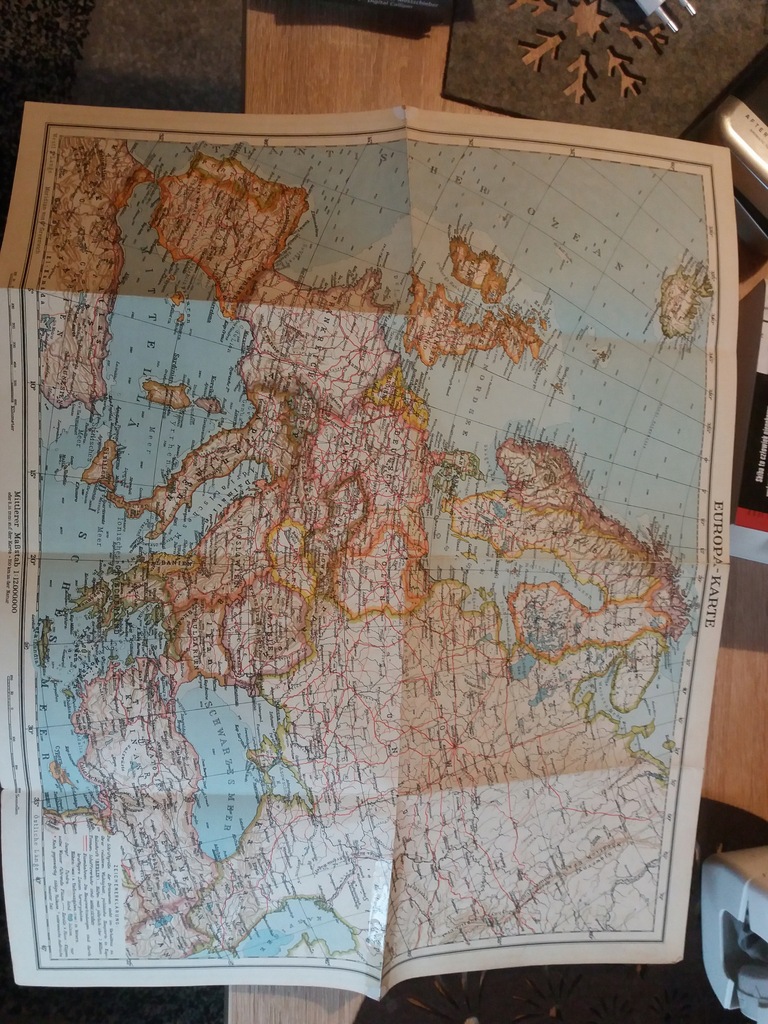 Mapa europy stara do mapinka wehrmachtu ,rekonstru - 9067502316 ...