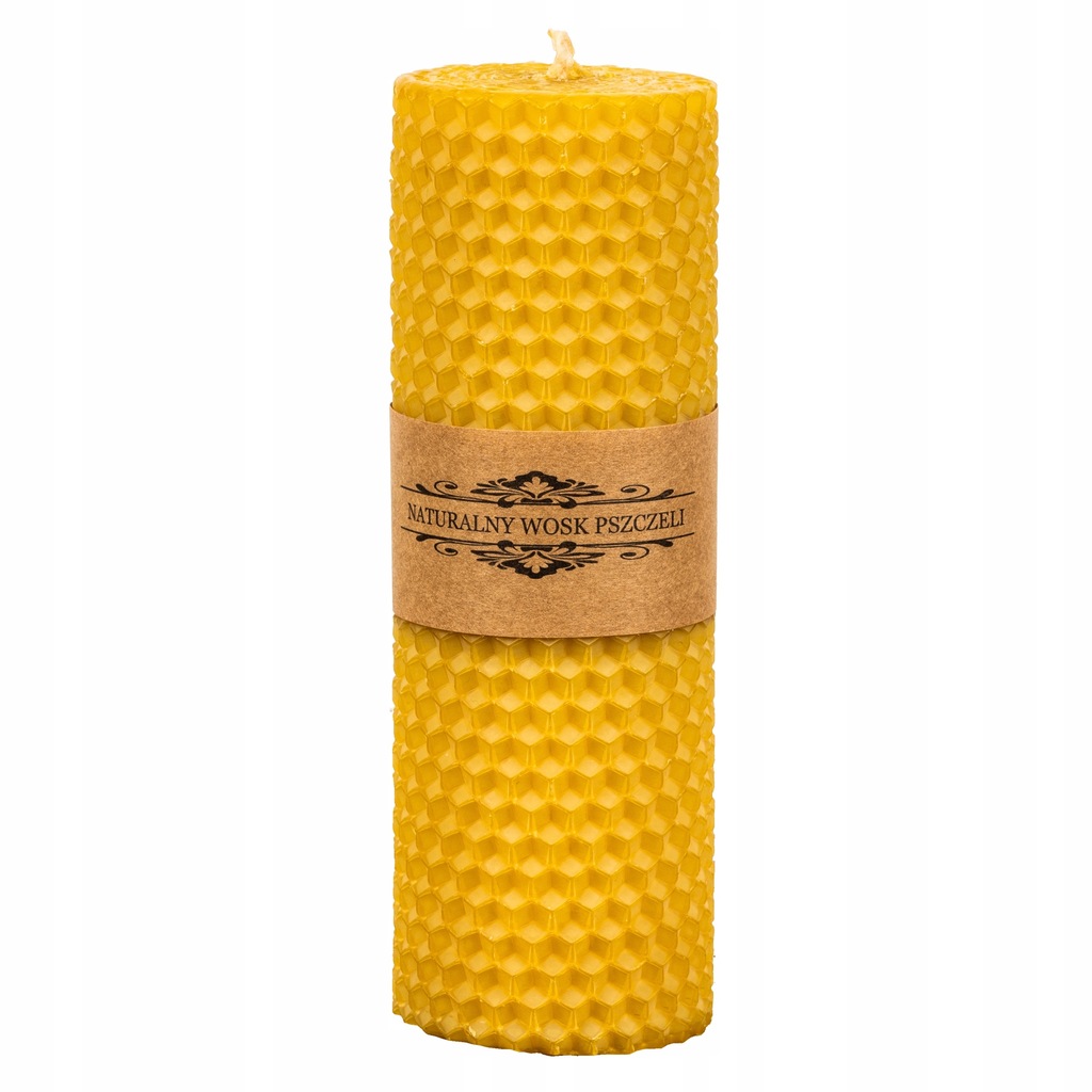 S059 Świeca z węzy pszczelej walec - 13479180729 - oficjalne archiwum Allegro