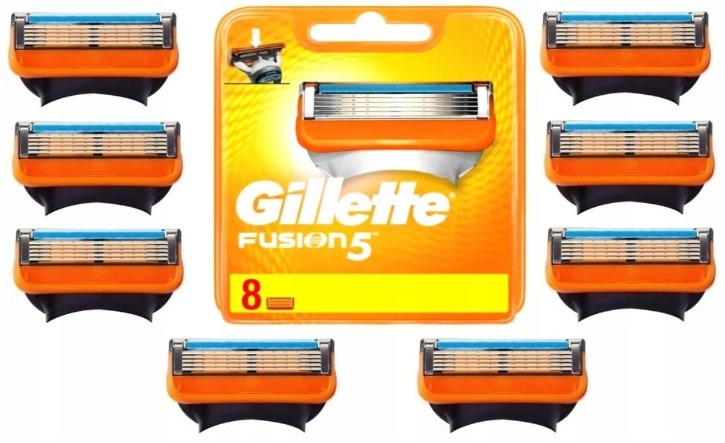 GILLETTE FUSION 5 - 8 SZT. OPAKOWANIE - ORYGINAŁ. - 10975915296 ...
