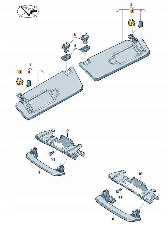 KLAMRA MOCOWANIA OSŁONY PRZECIWSŁONECZNEJ CUPRA OE - 12387004878 ...