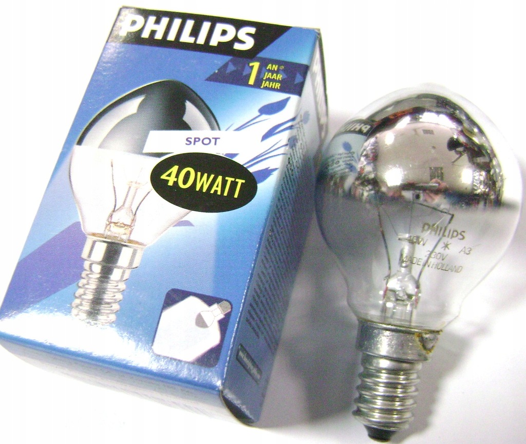 Żarówka tradycyjna 40W E14 lusterkowa Silver kopuł - 11106008149 - oficjalne archiwum Allegro